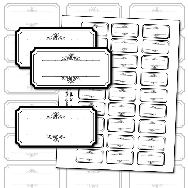 Black and White Blank Labels Digital Collage Sheet 300dpi 2x1 - Etsy Canada