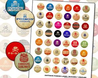 Antique Poison Pharmacy Label Digital Collage Scrabble Sheet | Etsy