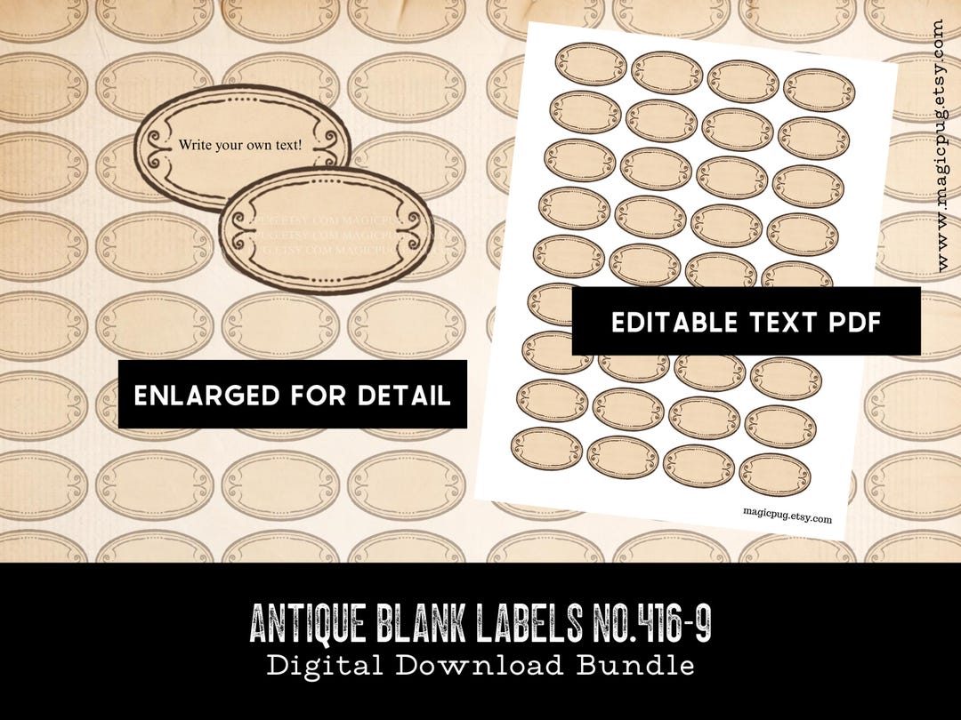 Sepia Blank Labels: Shabby Chic Rustic Gift Tag (editable PDF) - Etsy