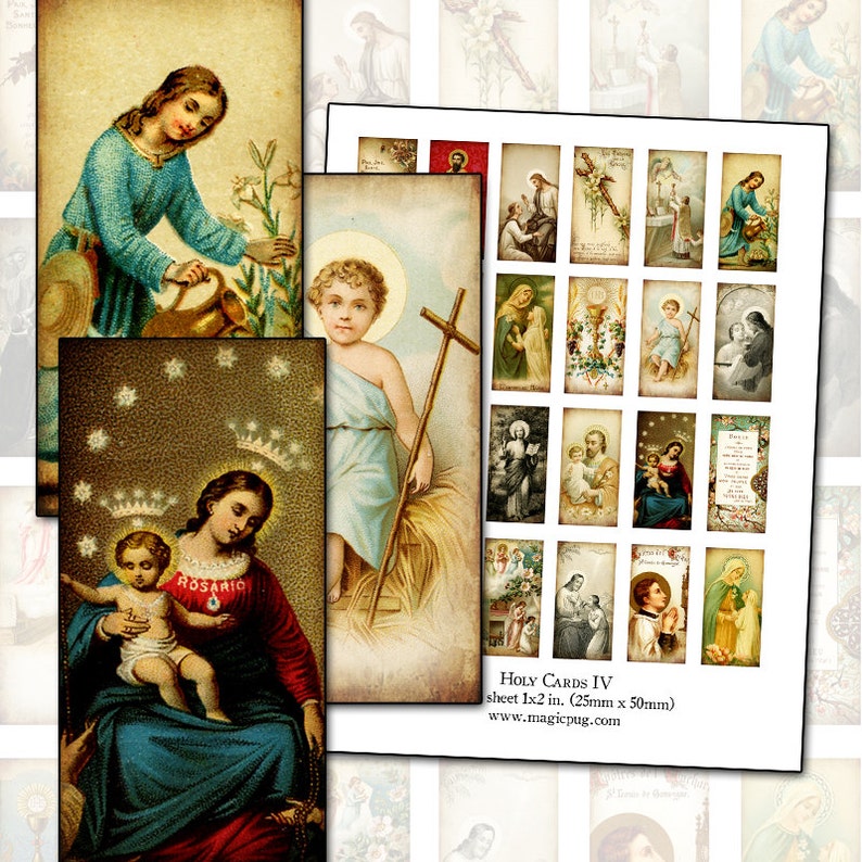 Antique Catholic Holy Cards: Collage Images for Altered Art (digital ...