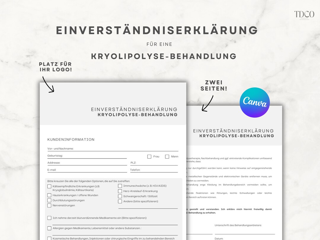 Consent Form for CRYOLIPOLYSIS TREATMENT - Easy to Download and Edit ...