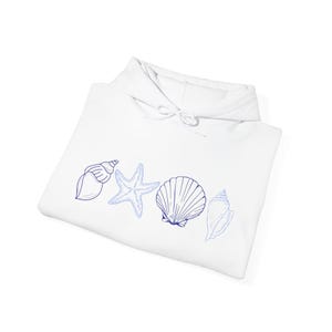 Seashell Hoodie, Beach Theme Sweater Gift, Ocean Lover Pullover, Unisex ...