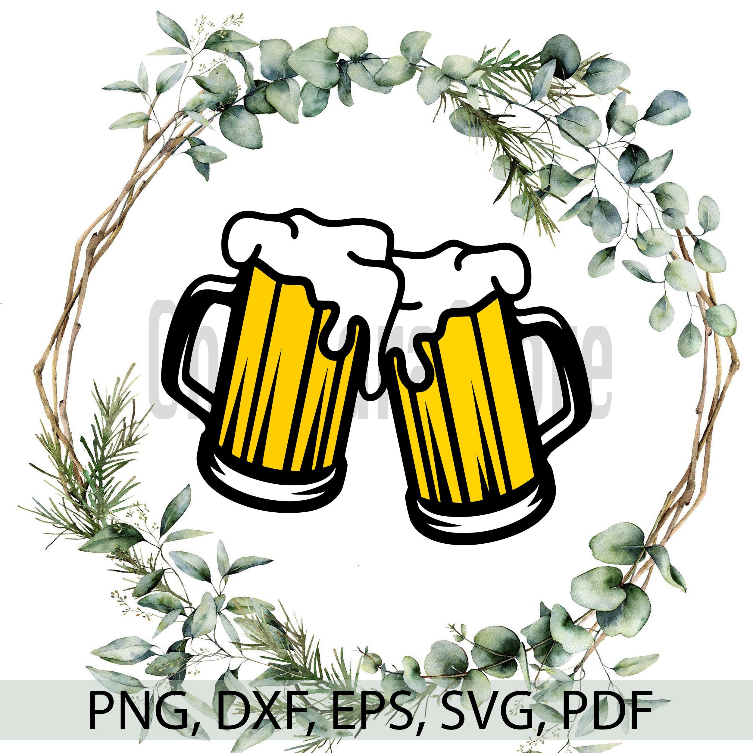Beer Mugs Toasting SVG, Beers Cheers SVG, Beer SVG, Clinking Beer Svg ...