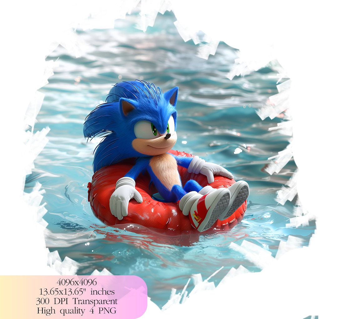 Sonic Pool Party Birthday - 300 DPI, High-resolution, Transparent ...