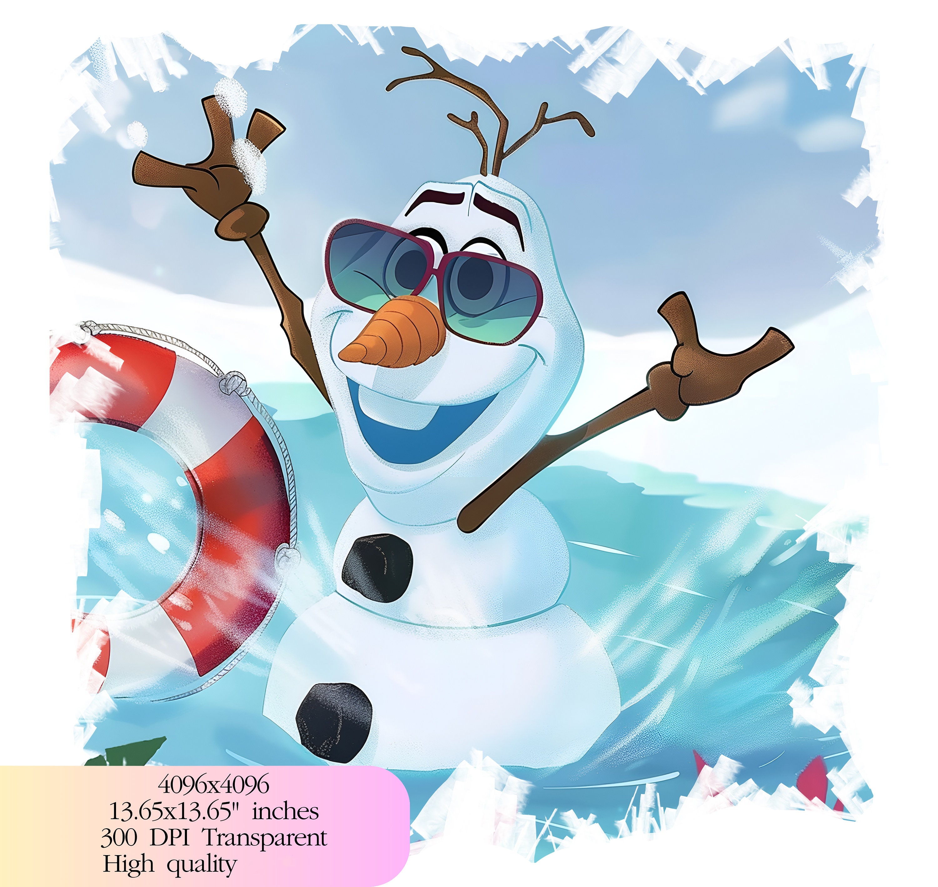 Frozen Olaf Pool Party Clipart, Frozen PNG, Olaf Summer Png Characters ...