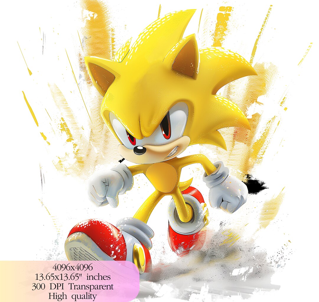 Sonic Super Gold Birthday - 300 DPI, High-resolution, Transparent ...