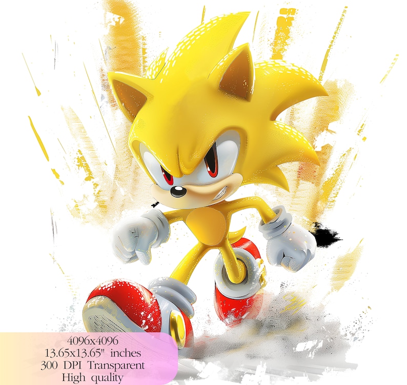 Sonic Super Gold Birthday - 300 DPI, High-resolution, Transparent ...