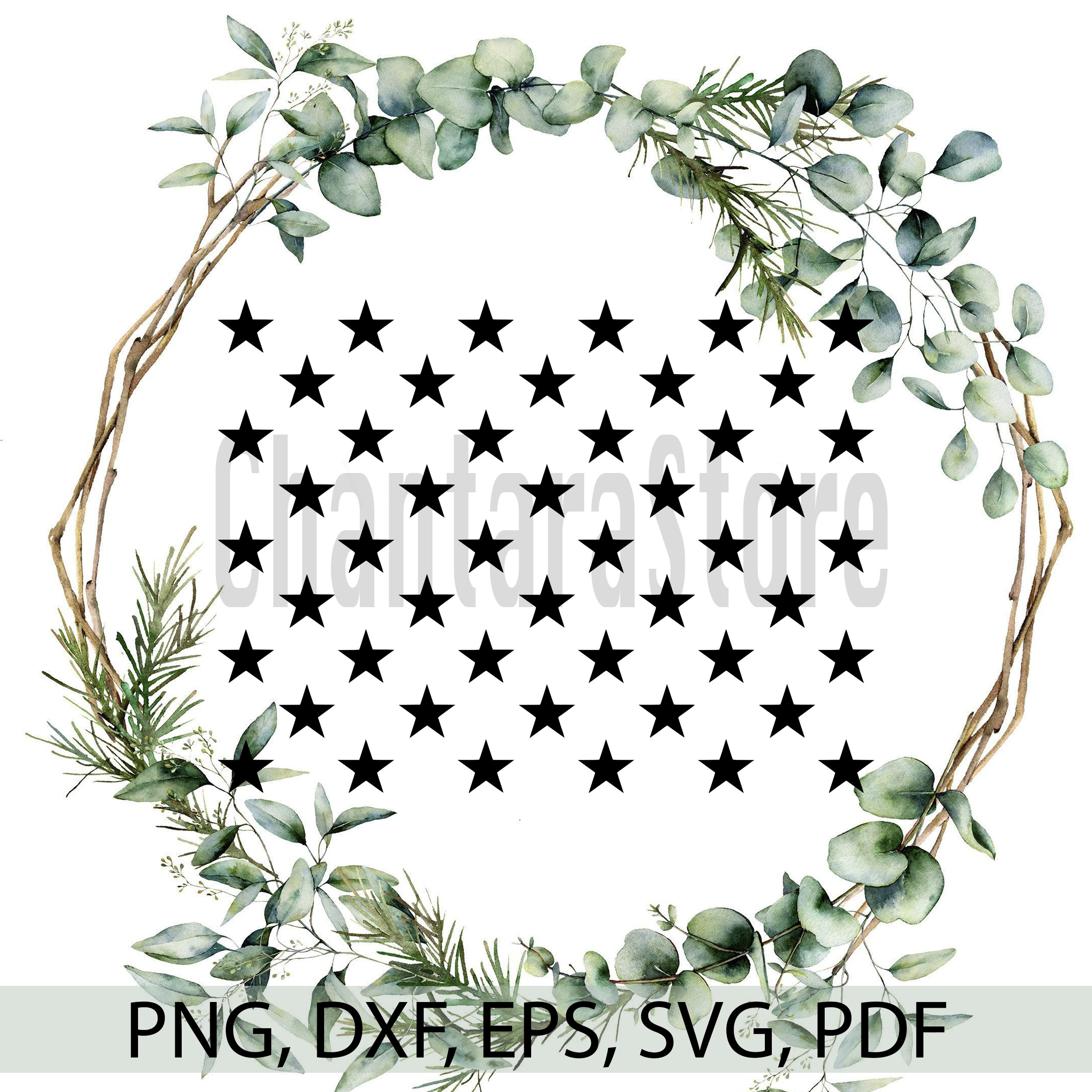 50 Stars SVG Cut File | US Flag 50 Stars PNG Print File | American Flag ...