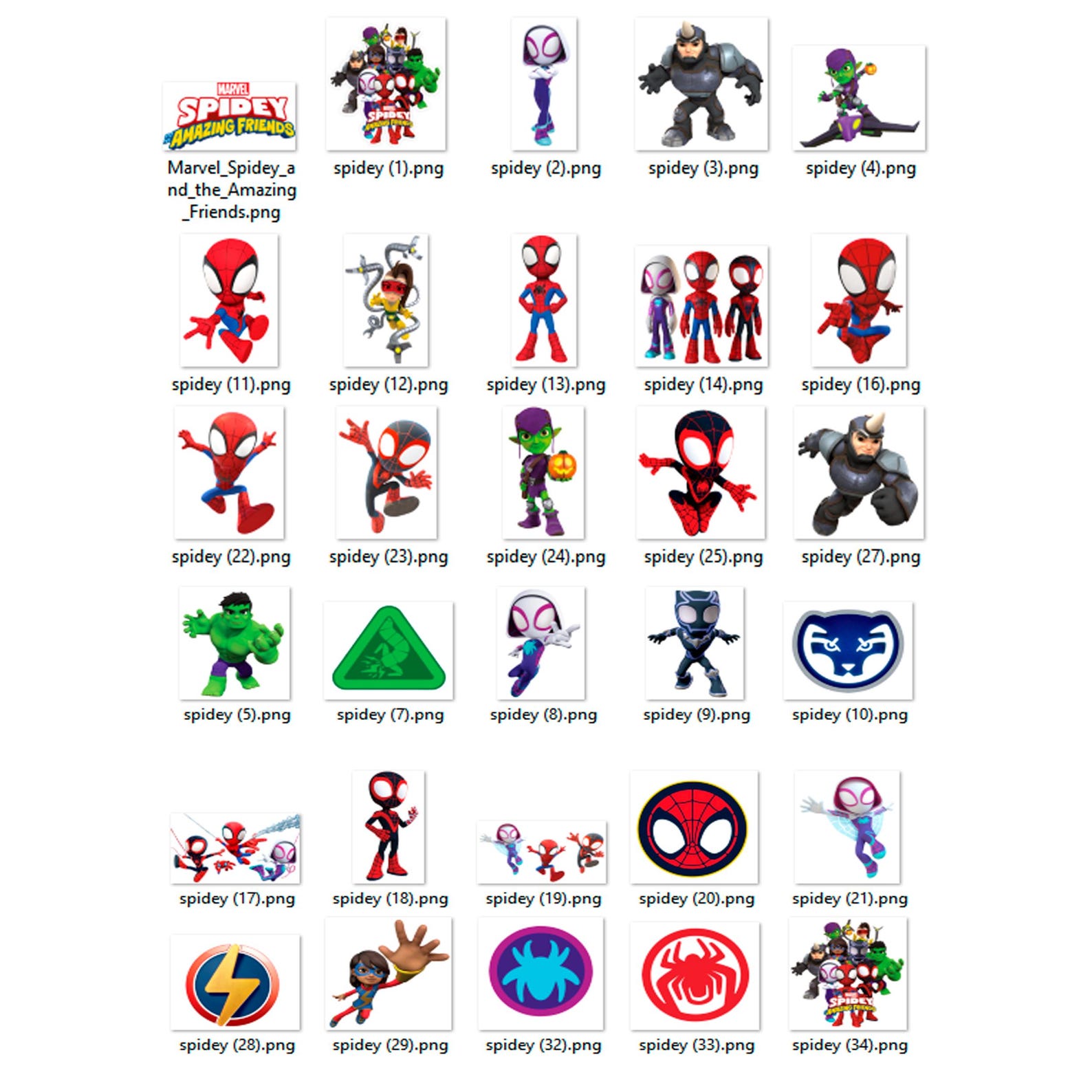 Spidey Clipart Bundle, Spidey and His Amazing Friends PNG, Superhero ...