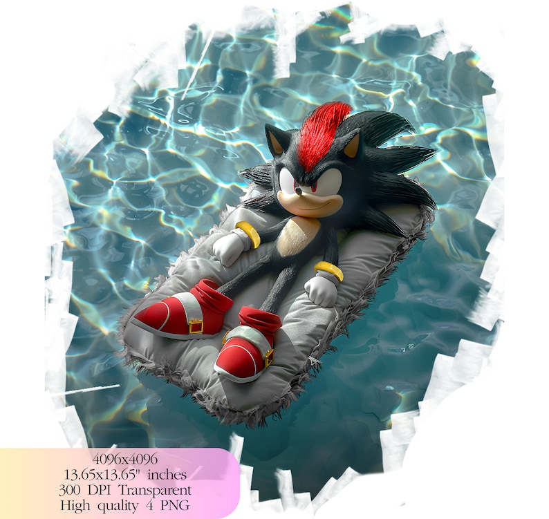 Sonic Pool Party Birthday - 300 DPI, High-resolution, Transparent ...