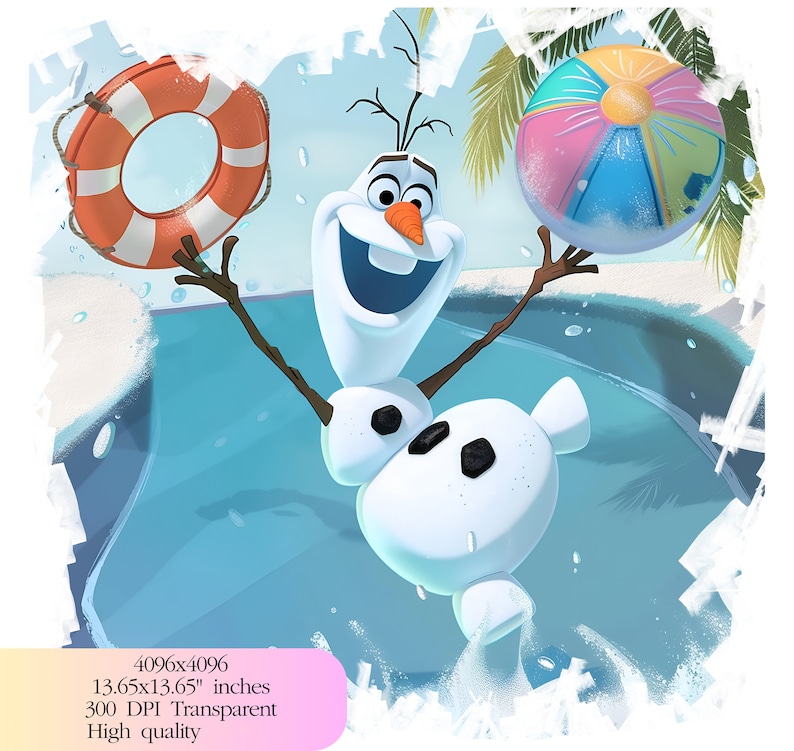 Frozen Olaf Pool Party Clipart, Frozen PNG, Olaf Summer Png Characters ...