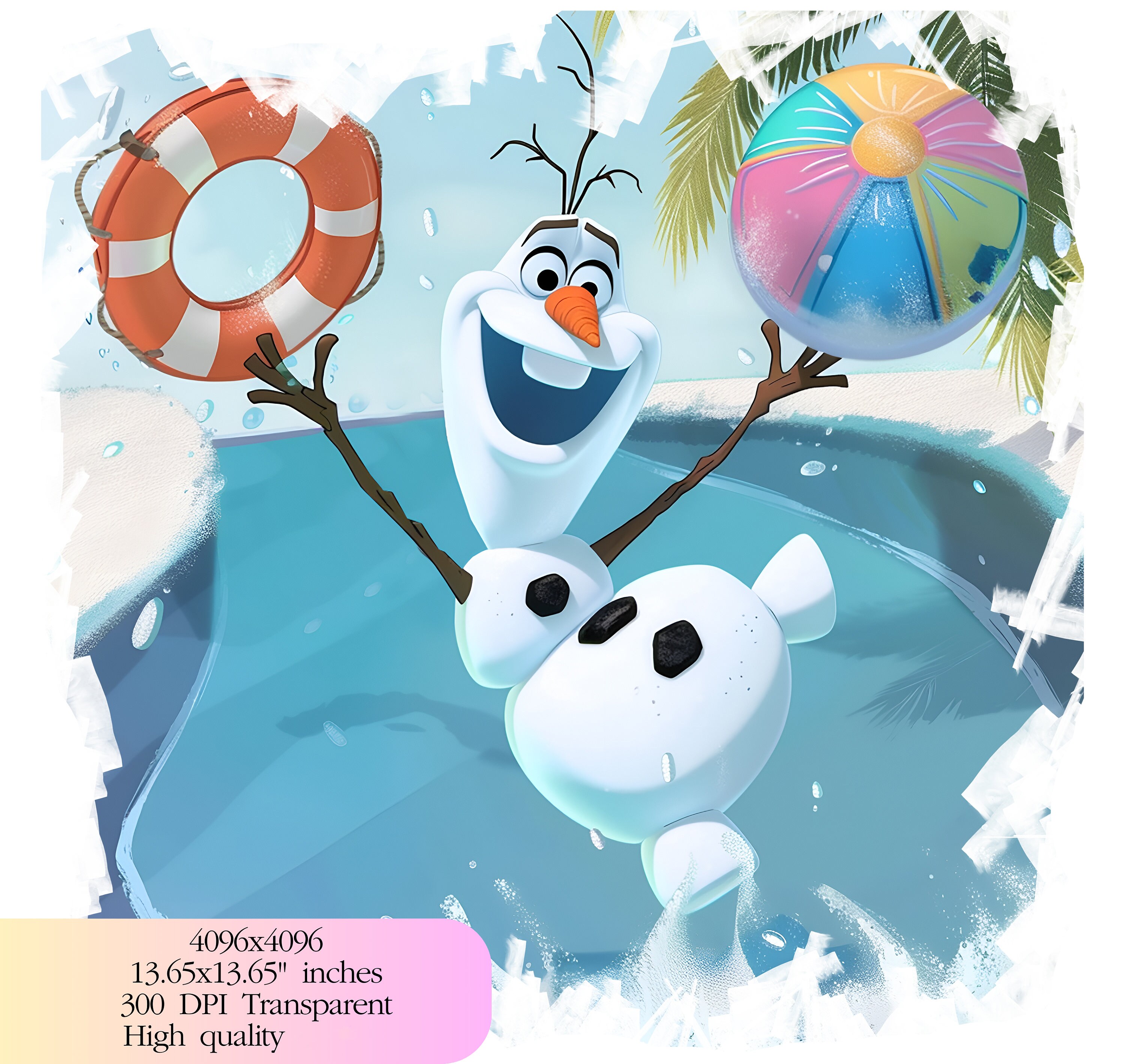 Frozen Olaf Pool Party Clipart, Frozen PNG, Olaf Summer Png Characters ...