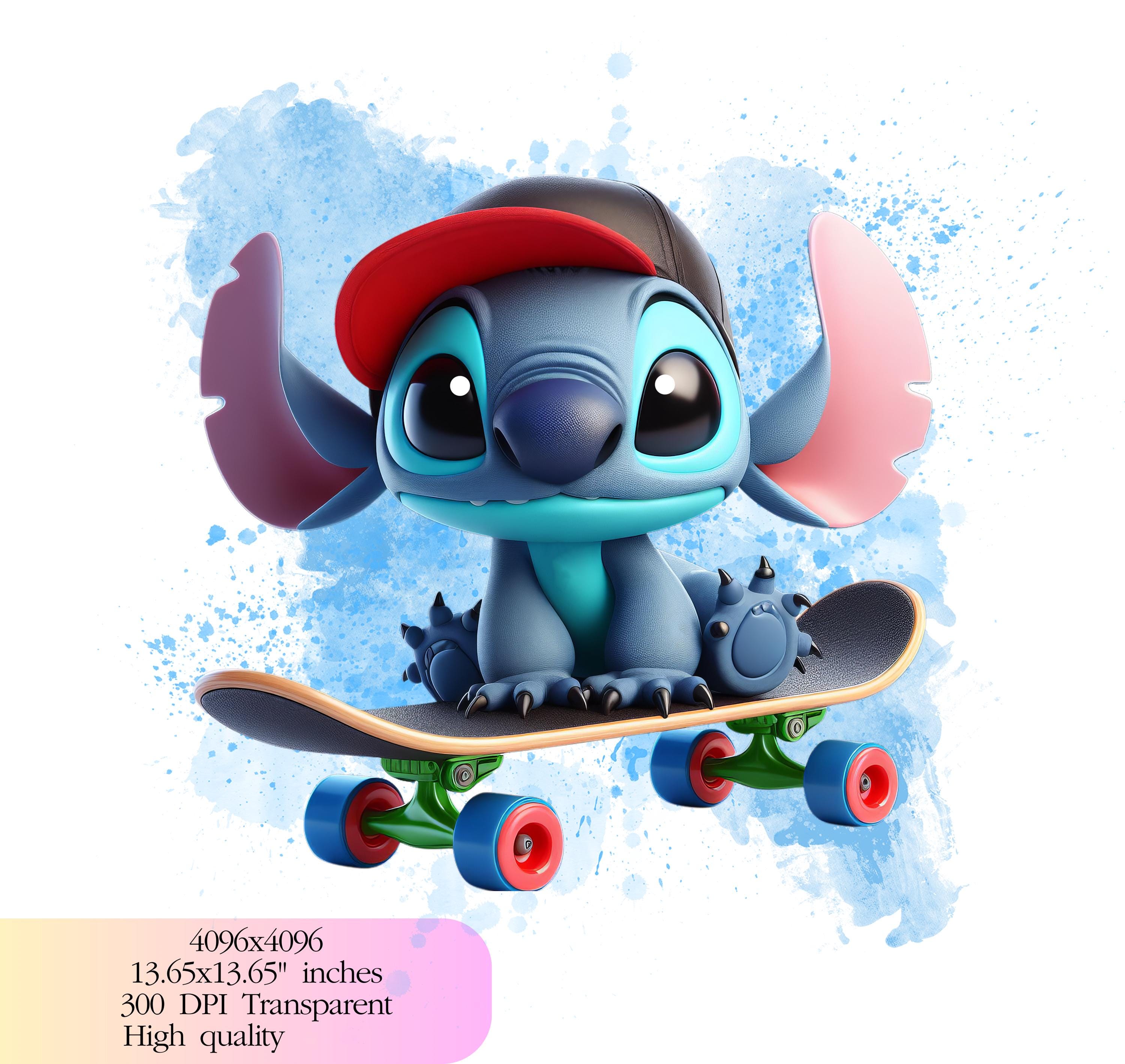 Stitch Skateboard Birthday - 300 DPI, High-resolution, Transparent ...