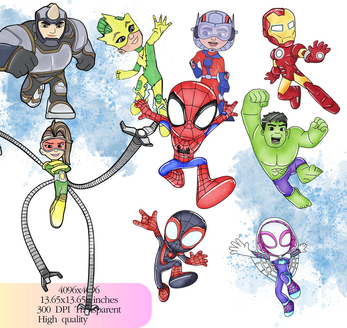 Spidey Clipart Bundle, Spidey and His Amazing Friends PNG, Spidey ...