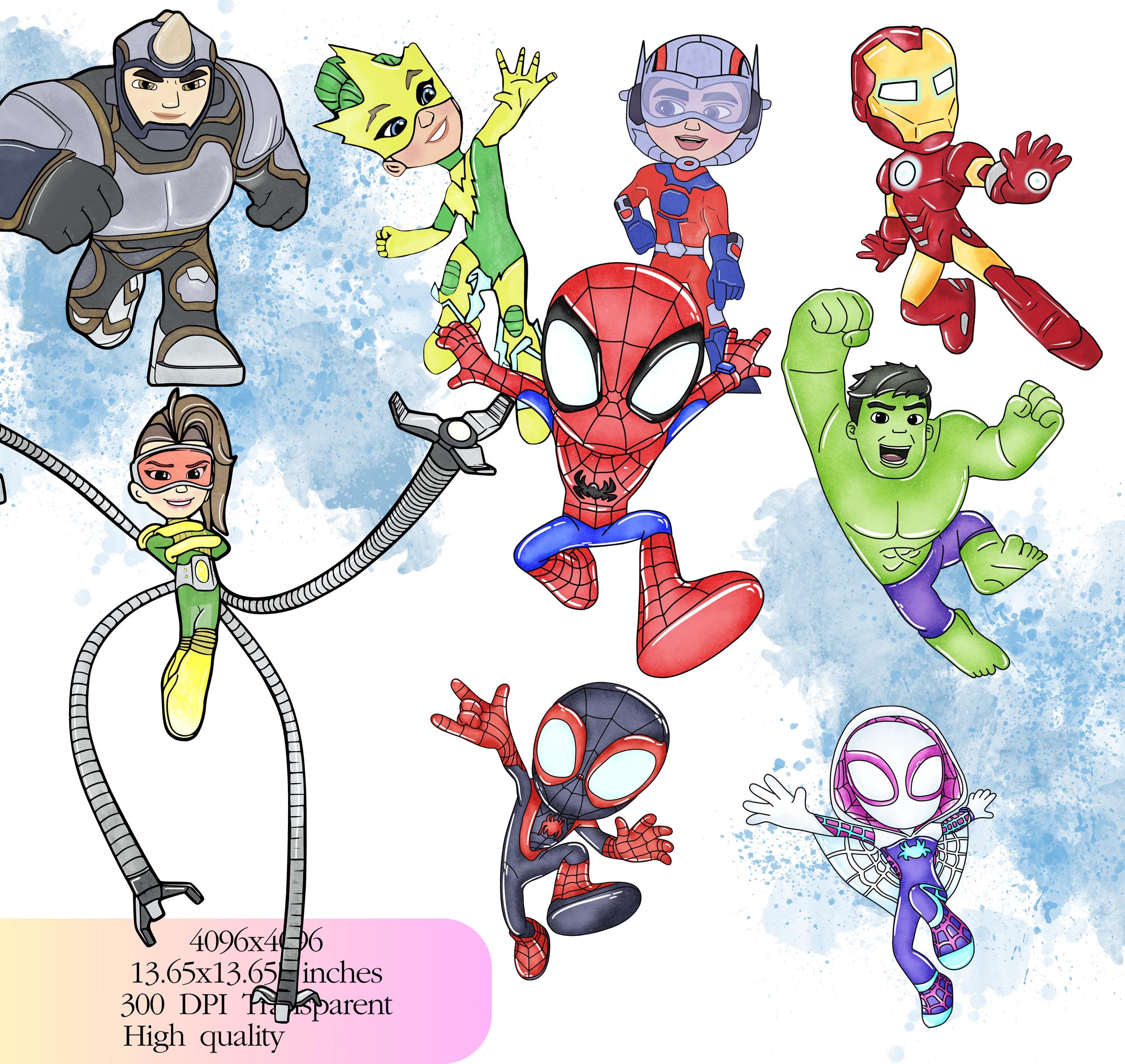 Spidey Clipart Bundle, Spidey and His Amazing Friends PNG, Spidey ...