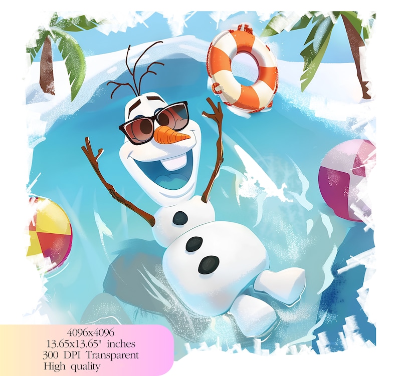 Frozen Olaf Pool Party Clipart, Frozen PNG, Olaf Summer Png Characters ...