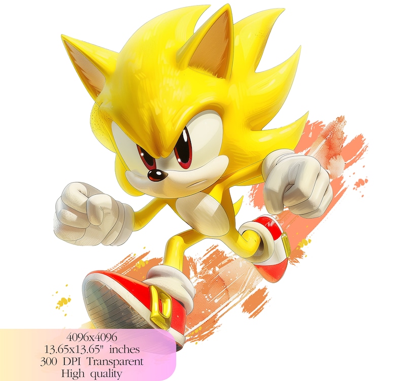 Sonic Super Gold Birthday - 300 DPI, High-resolution, Transparent ...