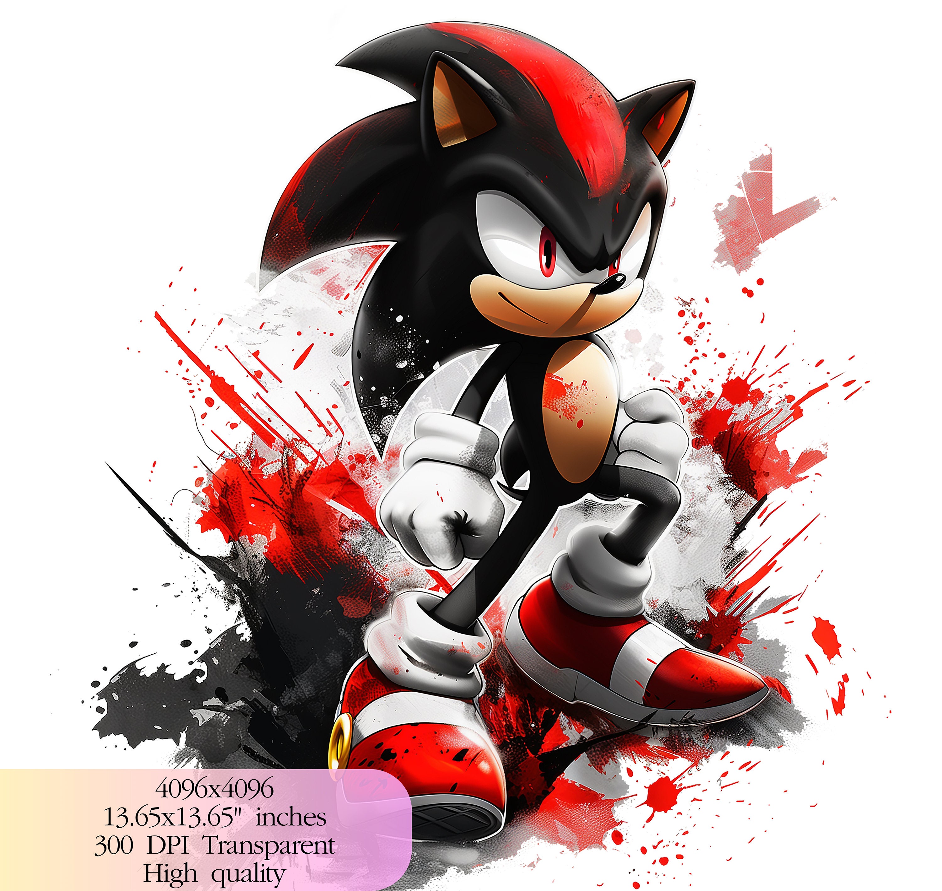Sonic Shadow Birthday - 300 DPI, High-resolution, Transparent ...
