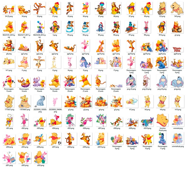 Winnie the Pooh SVG PNG Clipart Bundle, Winnie the Pooh Png, Winnie the ...