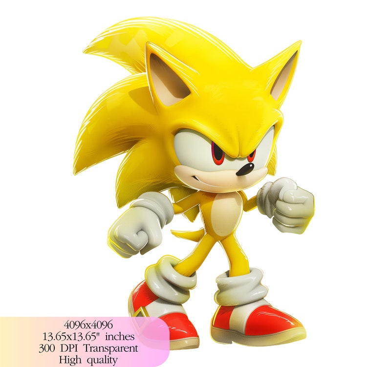 Sonic Super Gold Birthday - 300 DPI, High-resolution, Transparent ...
