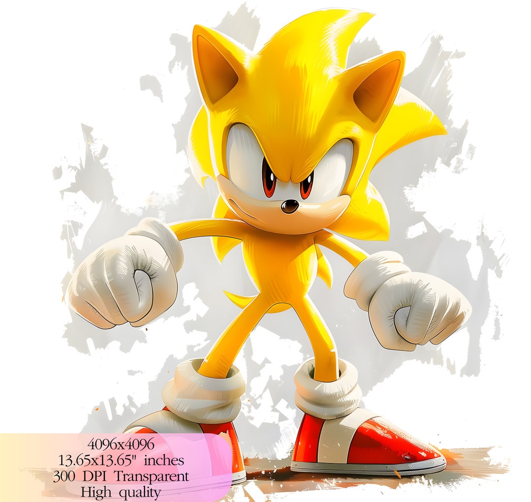 Sonic Super Gold Birthday - 300 DPI, High-resolution, Transparent ...