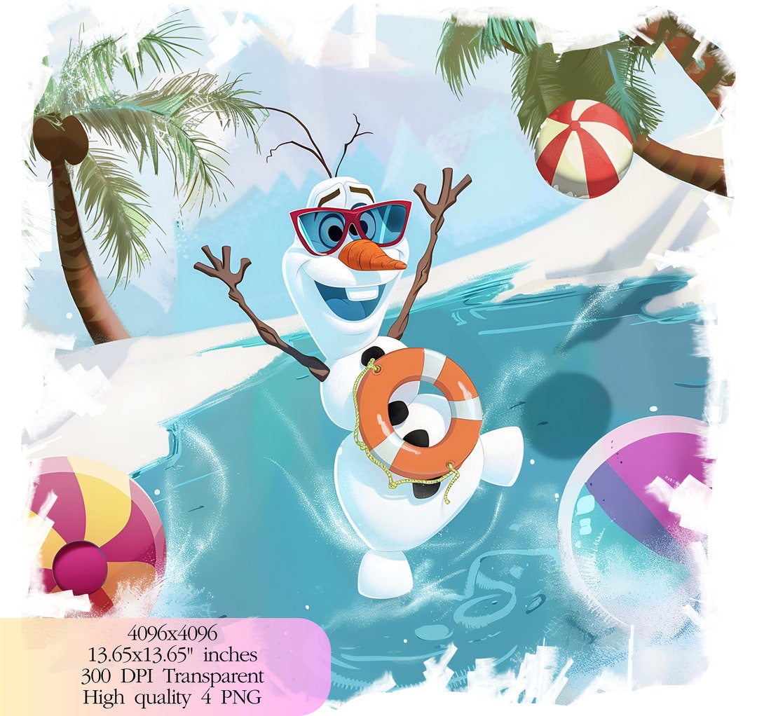 Frozen Olaf Pool Party Clipart, Frozen PNG, Olaf Summer Png Characters ...