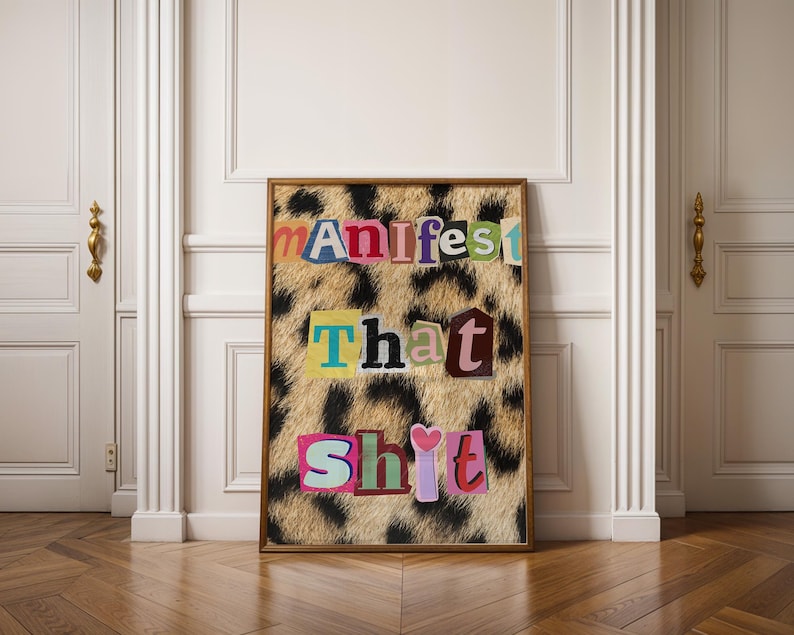 Manifest Leopard Print Wall Art: Funky Dorm Decor (digital Download) - Etsy