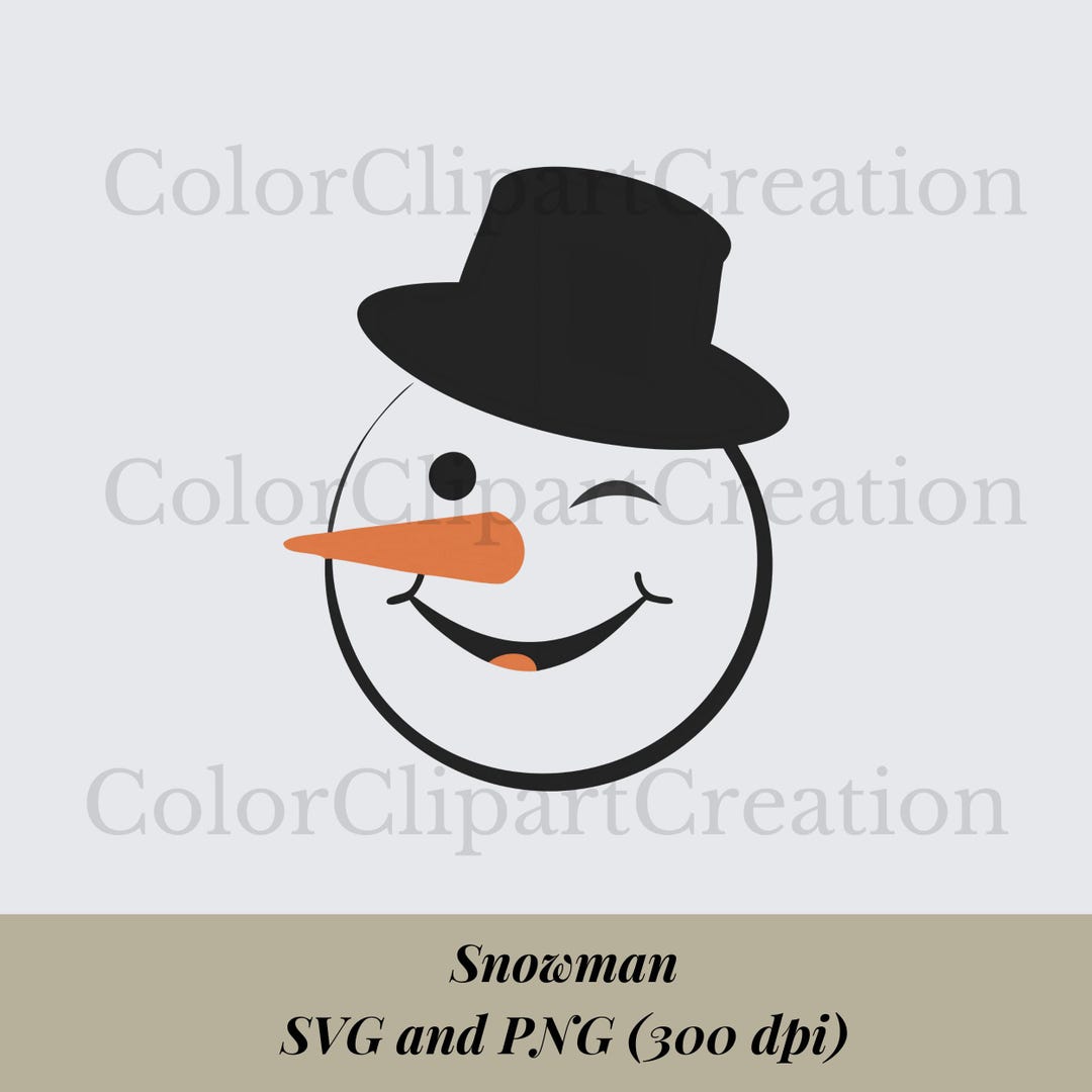 Snowman SVG, Snowman PNG, Snowman Clipart, Snowman Face Svg, Snowman ...