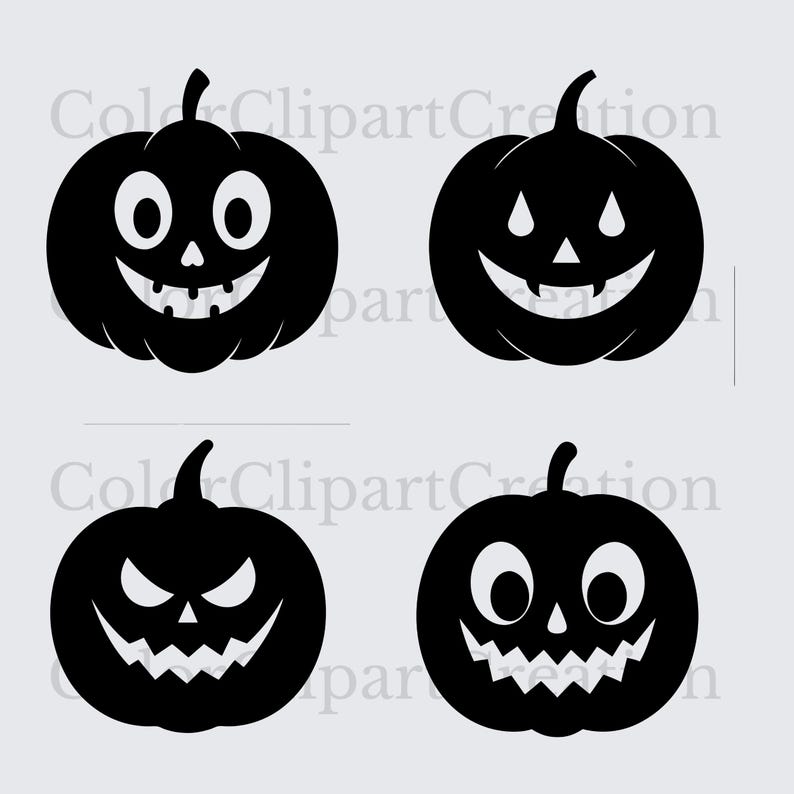 Pumpkin Faces Bundle, Pumpkin Face SVG, Jack O Lantern SVG, Jack O ...