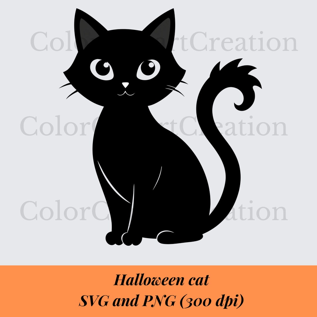Black Cat Svg, Halloween Cat Clipart Svg, Halloween Cat Svg Vector ...