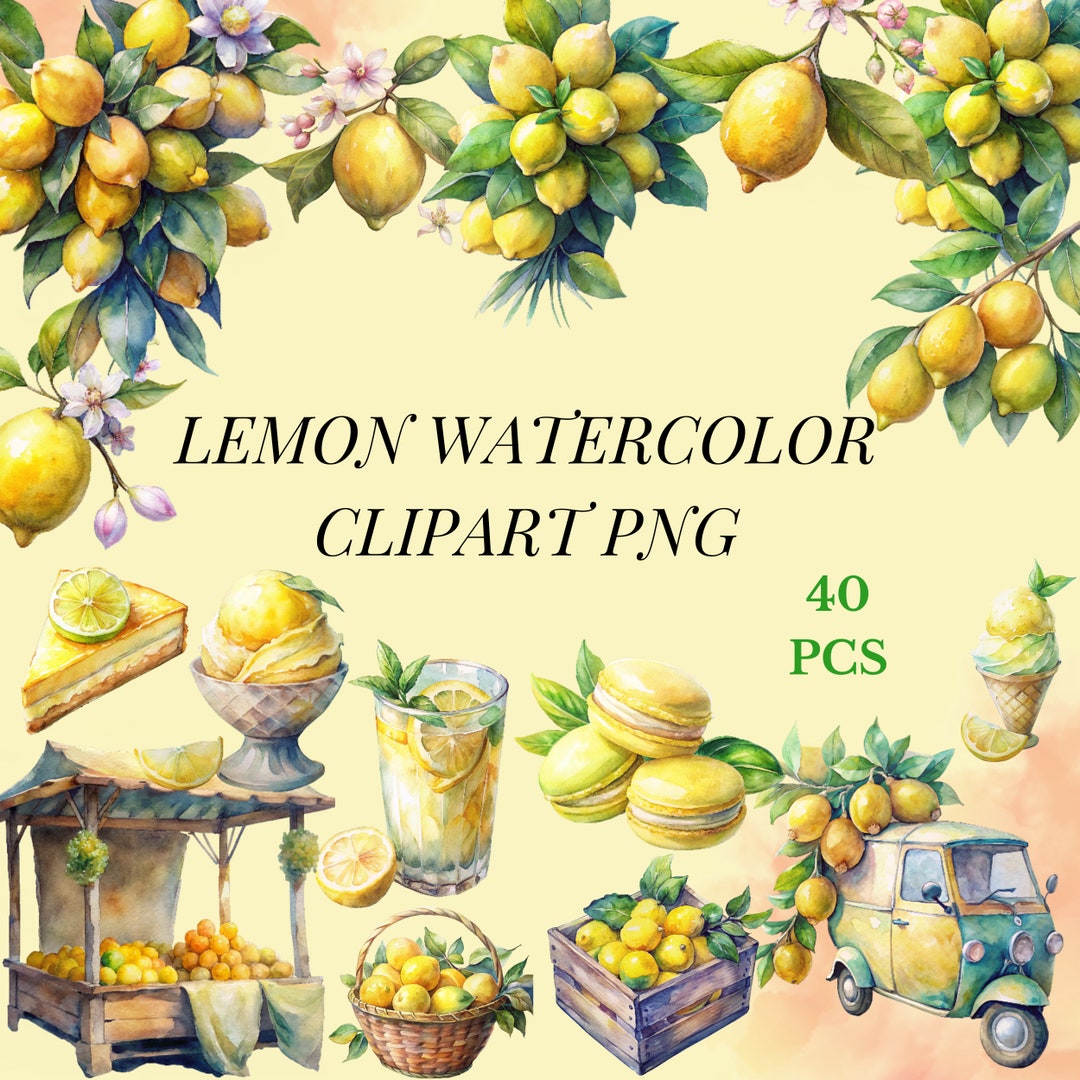 Vibrant Lemon PNG Clipart Bundle - Perfect for Summer Prints! Lemon ...