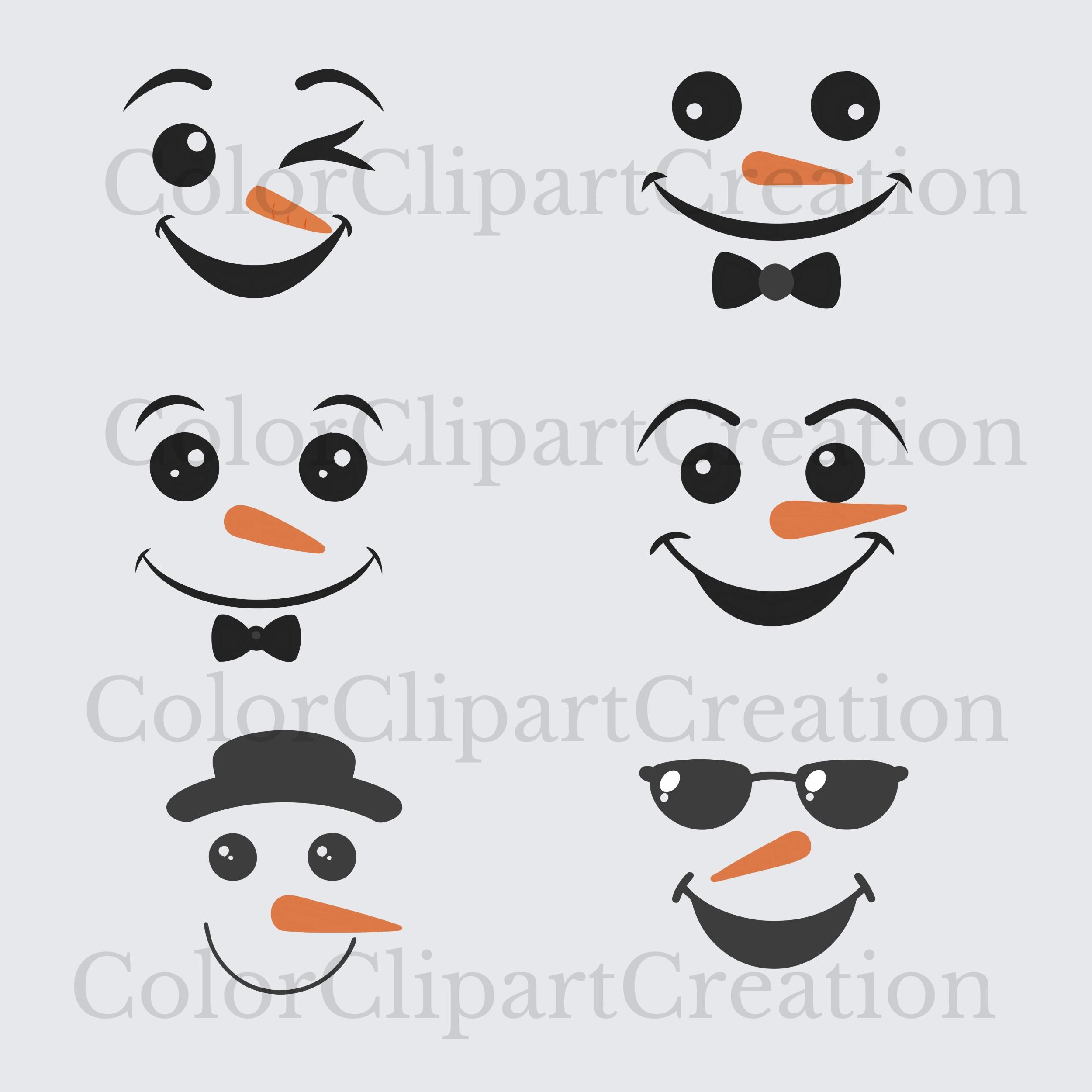 Snowman SVG, Snowman PNG, Snowman Clipart, Snowman Face Svg, Snowman ...