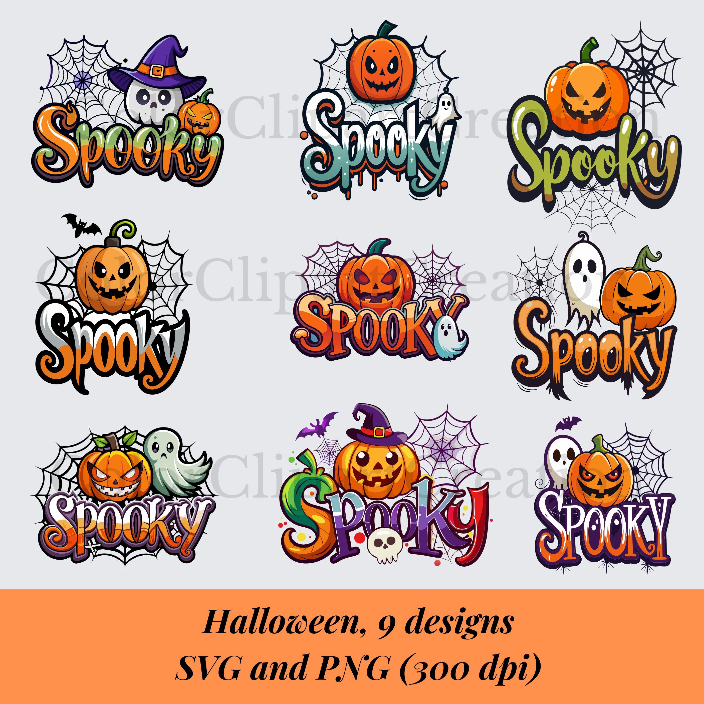Spooky SVG and PNG, Spiderweb SVG, Ghost Svg, Pumpkin Face Svg ...