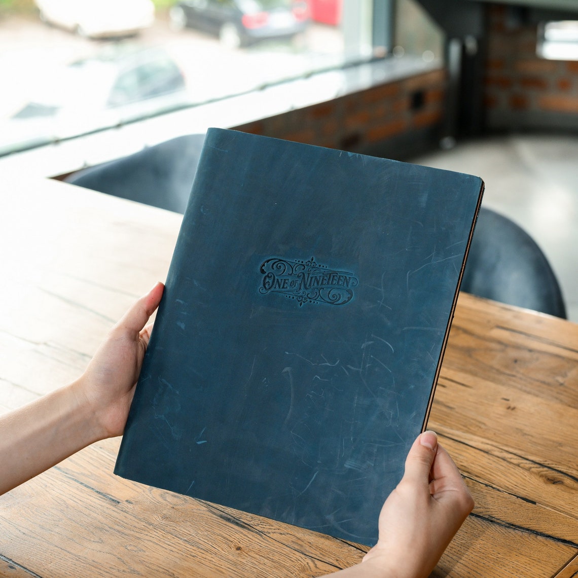 Hardcover Leather Menu Holder With Logo Embossing: Restaurant Menu Book ...