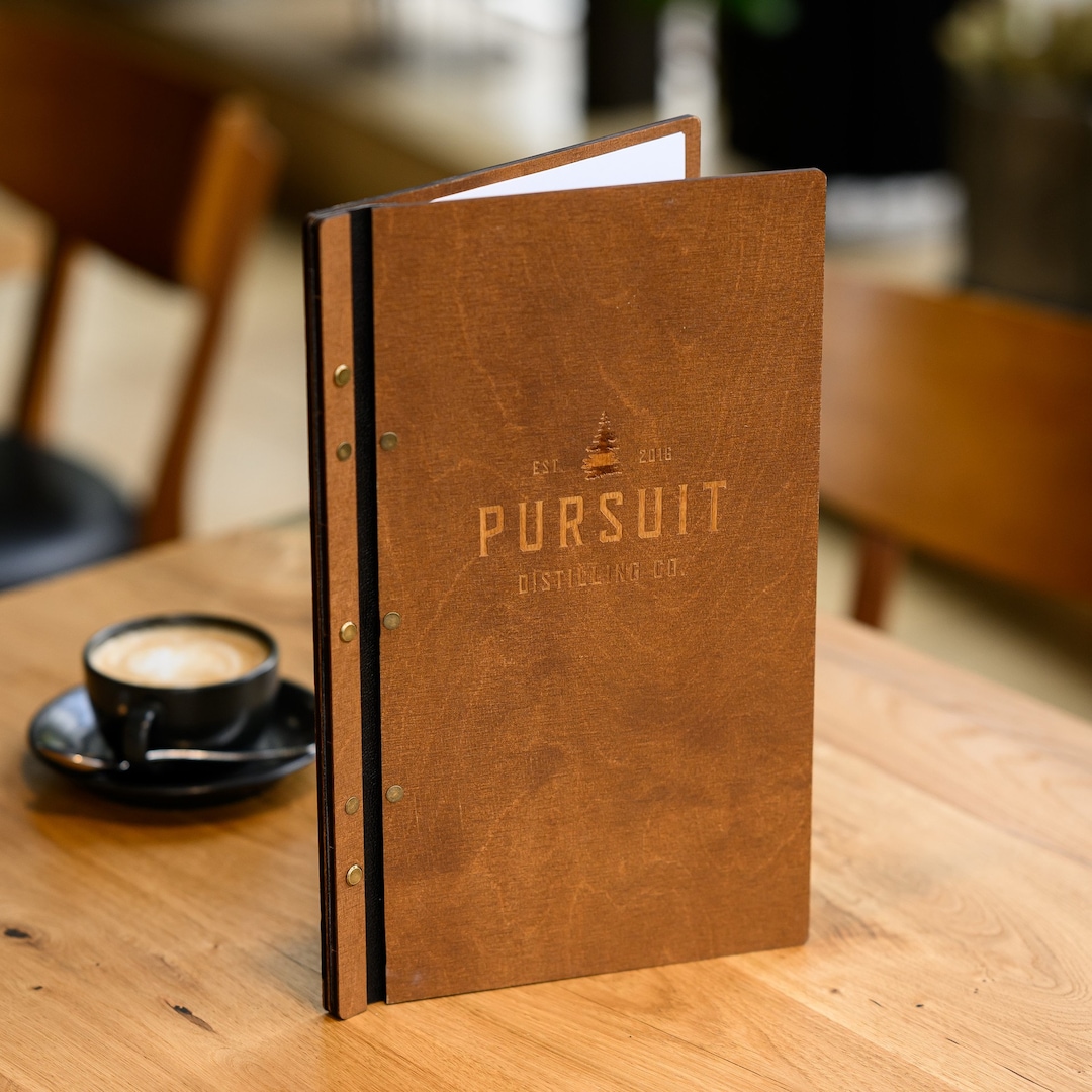 Menu Holder With Logo Engraving, Restaurant Menu Folder, Customizable ...