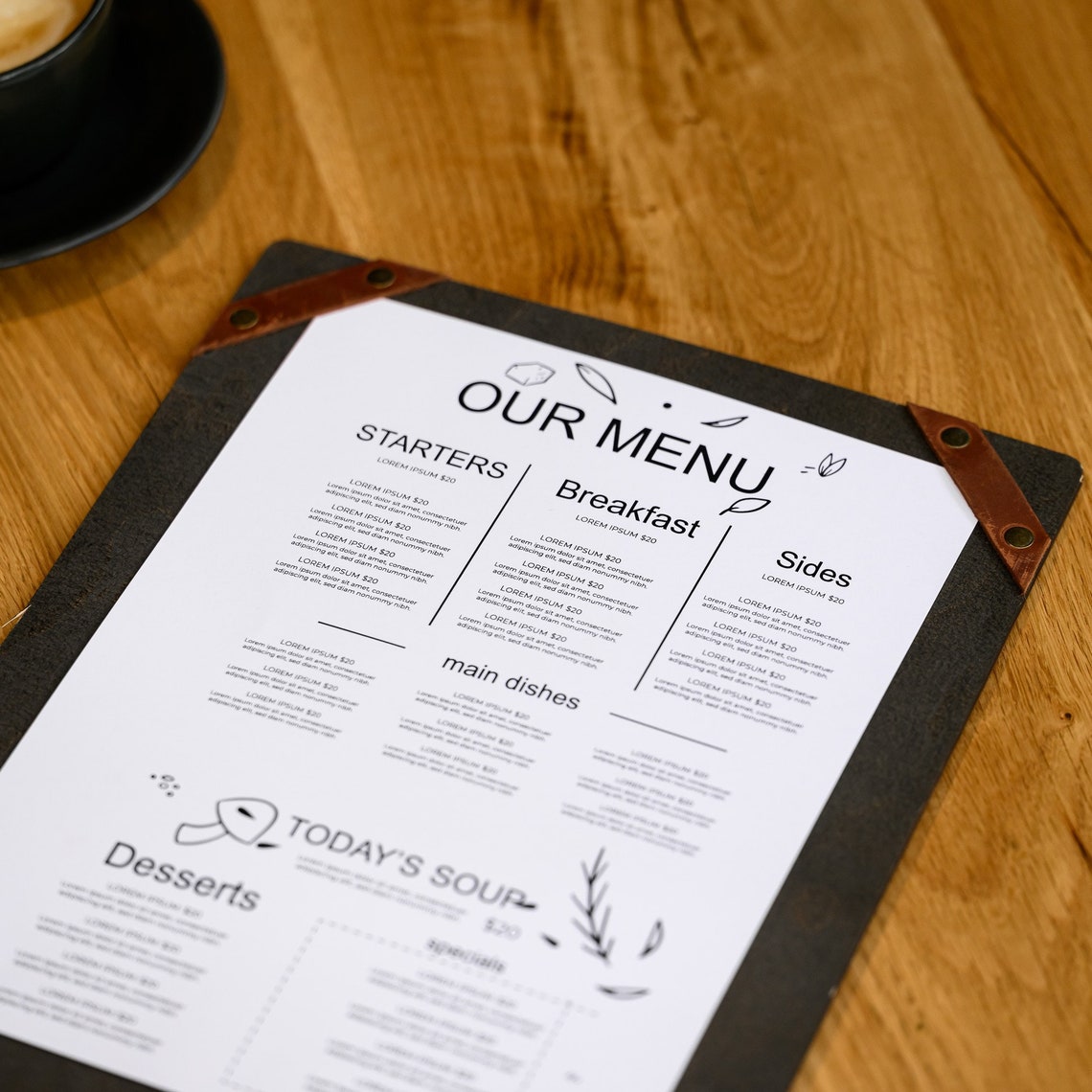 Restaurant Menu Clipboard, Menu Board With Logo Engraving, Drink Menu ...