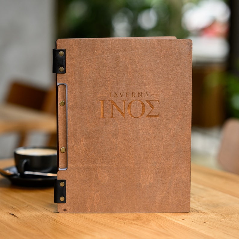 Restaurant Menu With Logo Embossing, Menu Cover, Menu Holders, Rustic ...