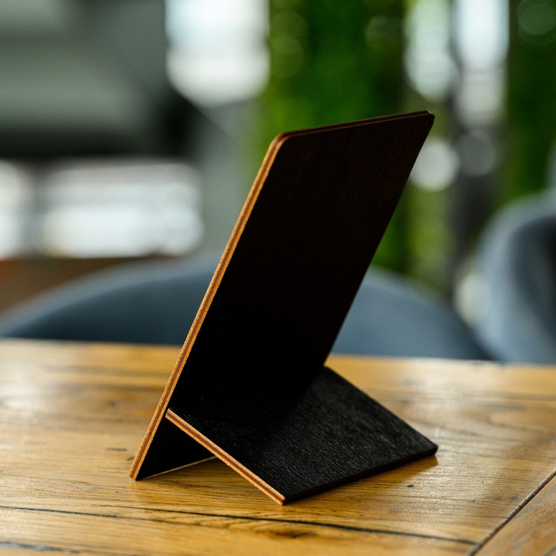 Plywood QR Code Sign With Logo, Personalised Touchless Menu Stand ...