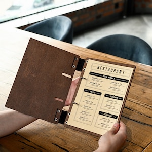Menu Folio With Ring Binder, Menu Holder With Logo, Menu Folder for ...