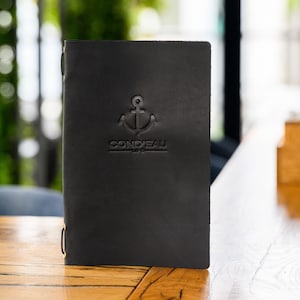 Leather Menu Cover With Elastic Band, Restaurant Menu Cover, Cafe Bar ...