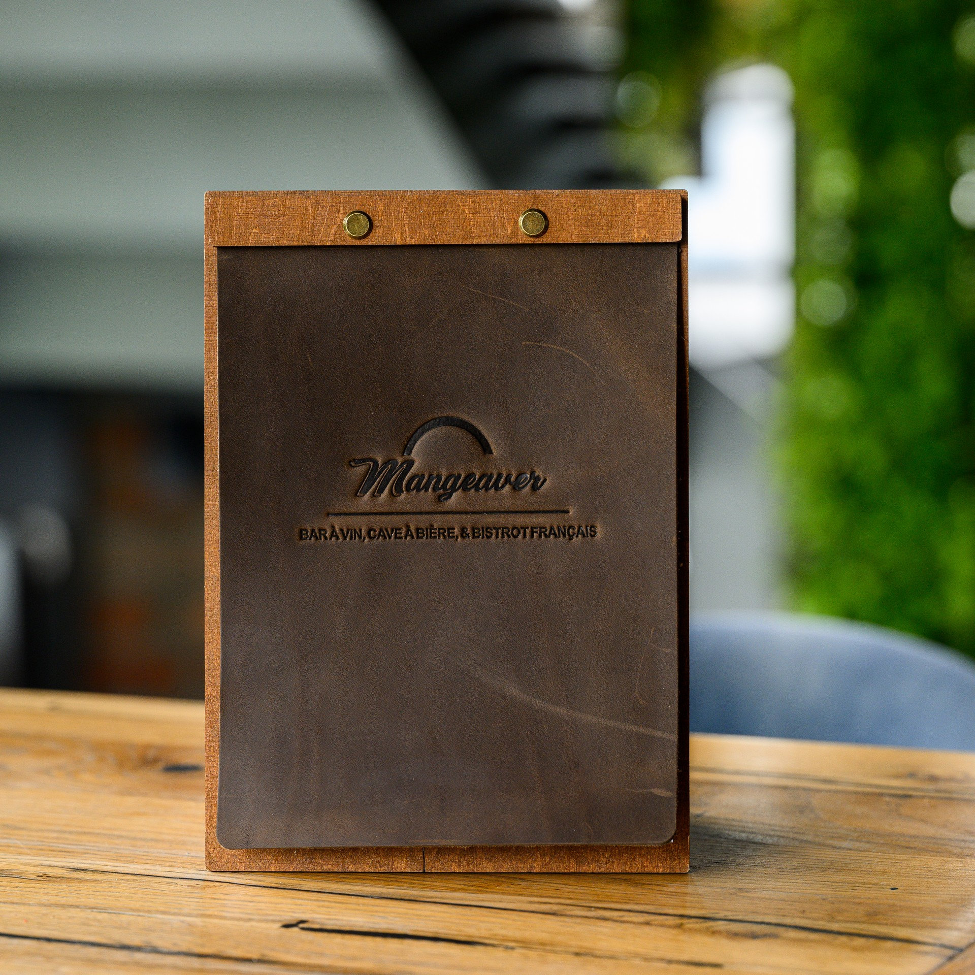 Leather Menu Clipboard With Embossed Logo, Personalised Menu Holder ...