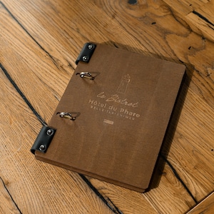 Wooden Menu Folder With Ring Binder, Menu Board With Customisation ...