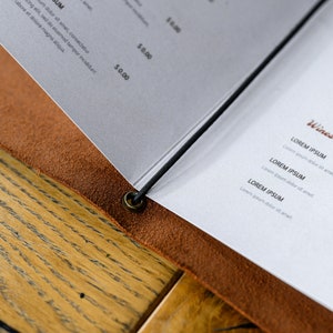Embossed Leather Menu Cover: Restaurant Wine List With Personalization ...