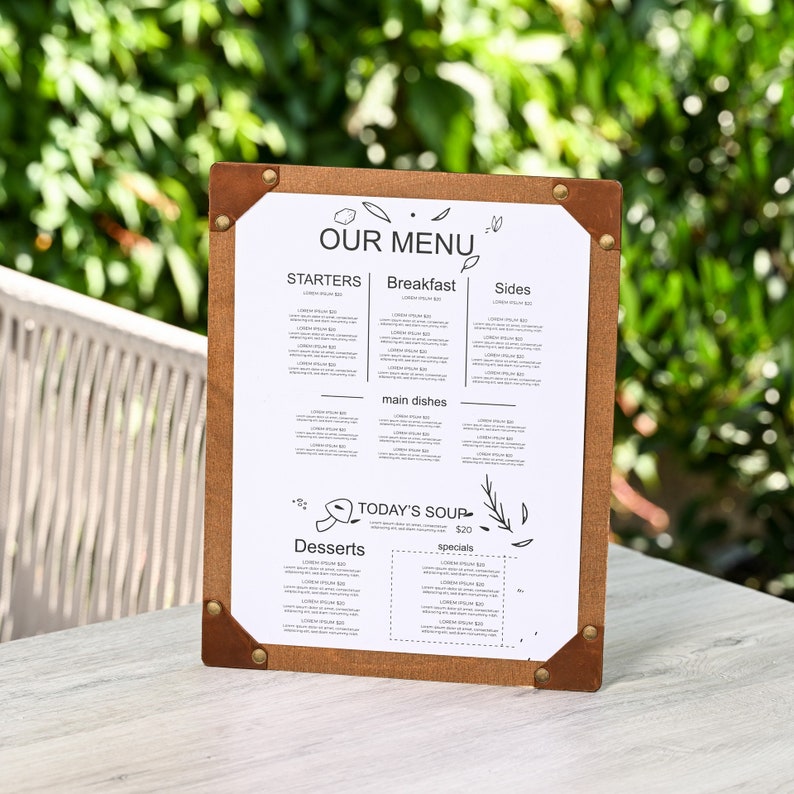 Logo Engraved Restaurant Menu Clipboard: Plywood Menu Board - Etsy