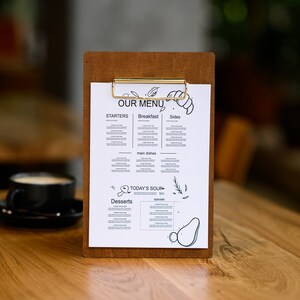Restaurant Menu Holder With Logo Engraving, Menu Board Customized, Bar ...