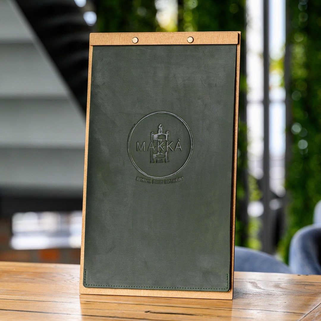 Menu Holder With Logo Embossing, Wine List Menu Board, US Legal Sized ...