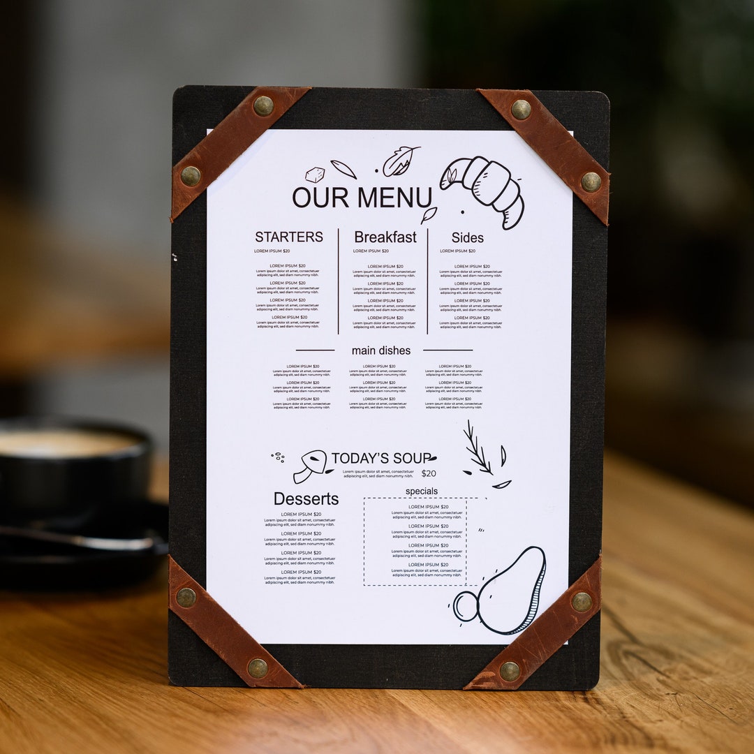 Menu Board With Personalization, Restaurant Menu Board With Corner ...