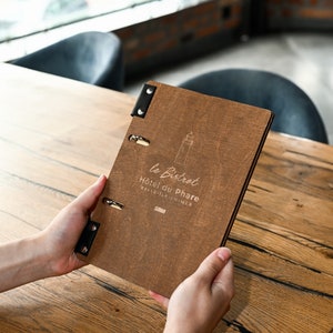 Wooden Menu Folder With Ring Binder, Menu Board With Customisation ...