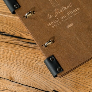 Wooden Menu Folder With Ring Binder, Menu Board With Customisation ...