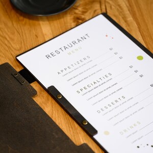 Menu Board With Logo Engraving, Menu Holder, Restaurant Menu Cover ...